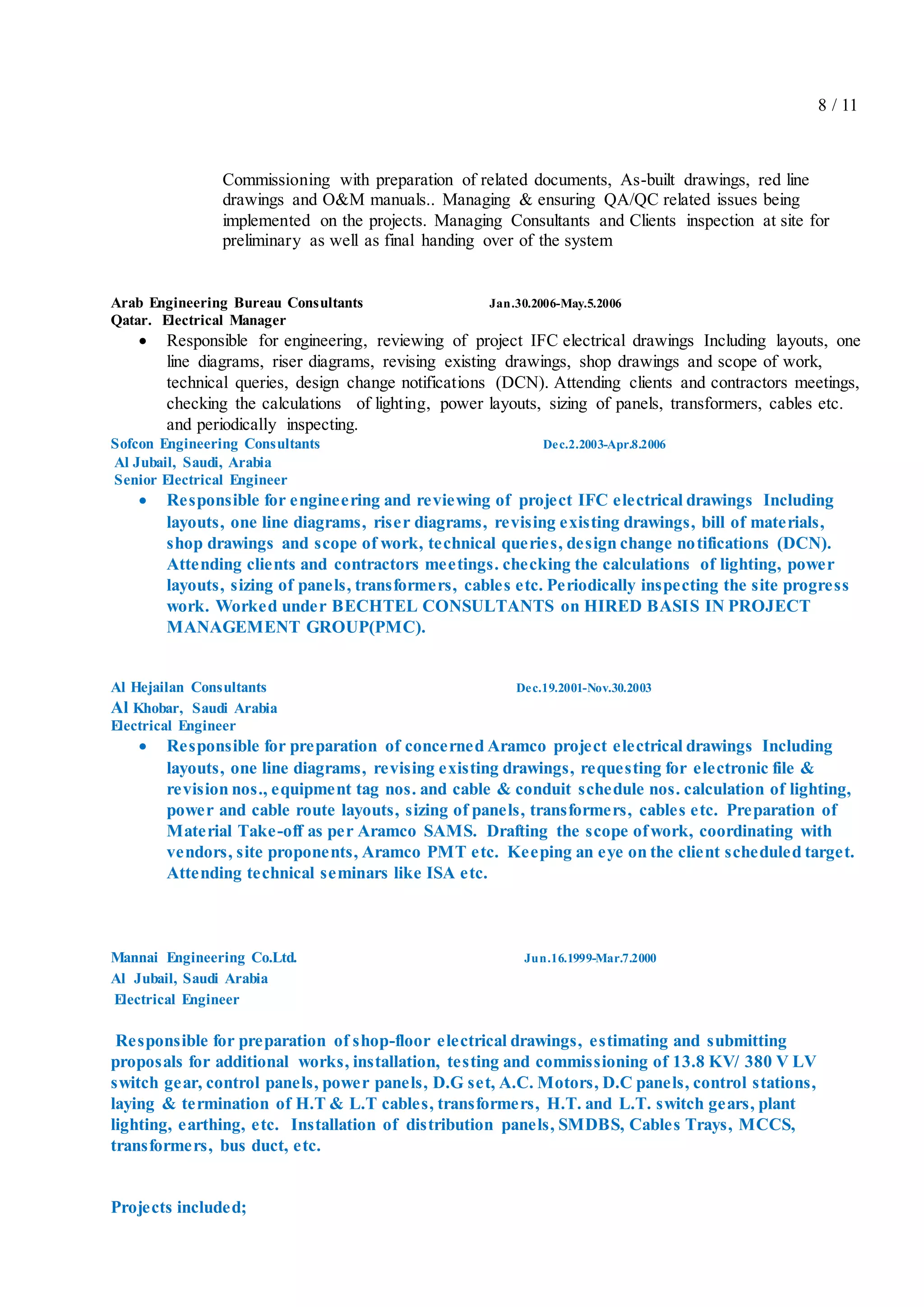 Electrical Engineer C.V | DOCX
