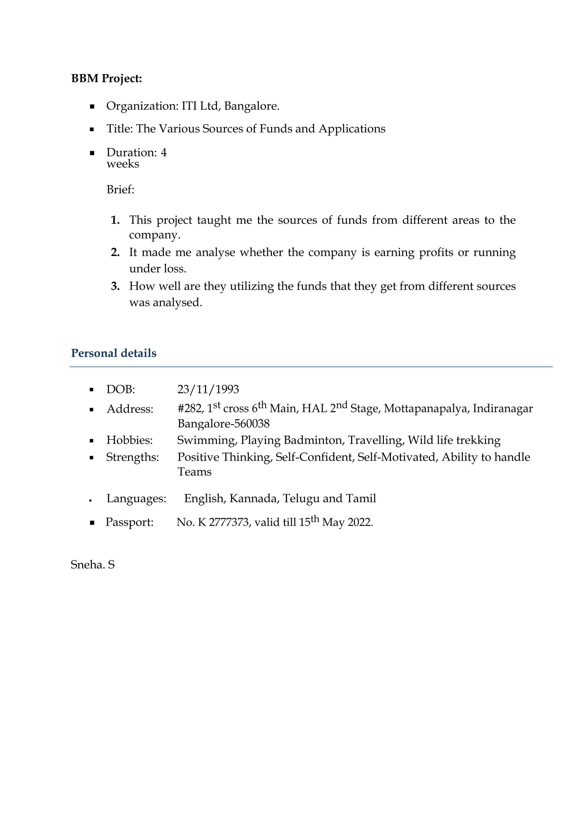 Sneha_Resume | PDF