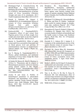 Hematological and Liver Function of Plasmodium Berghei Positive Wister ...