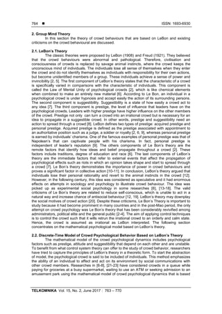 Review on Psychological Crowd Model Based on LeBon’s Theory | PDF