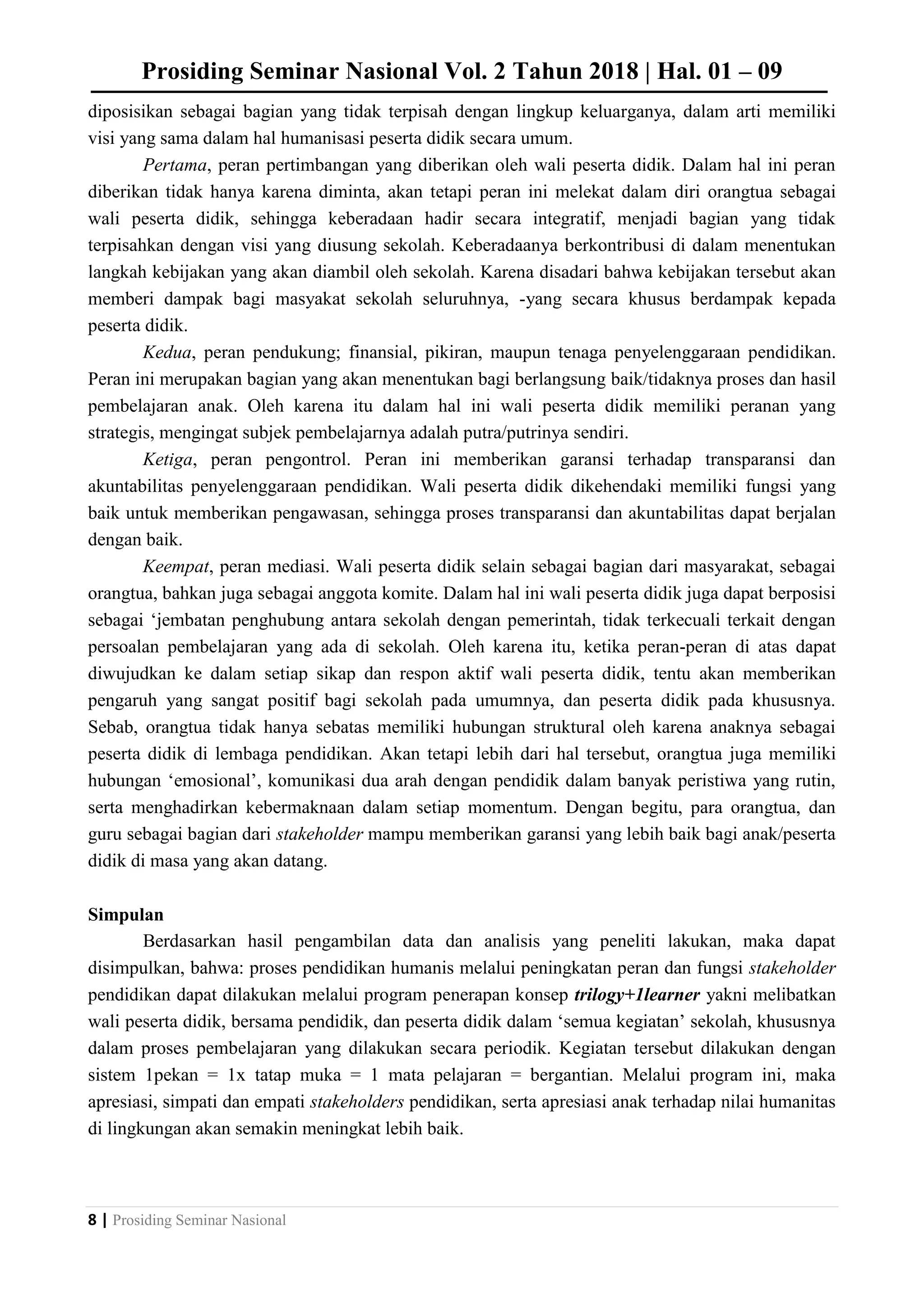 Desain Program Penerapan Konsep Trilogy+1 Learner u ntuk Menciptakan ...