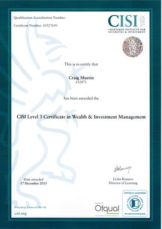 CISI Cert | PDF