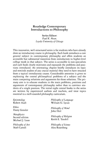 Metaphysics A Contemporary Introduction Michael J Loux | PDF