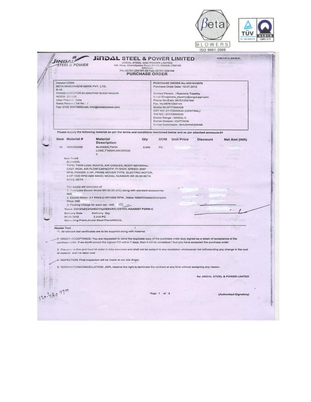Beta Blowers Company Profile | PDF
