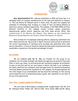 Beta Blowers Company Profile | PDF