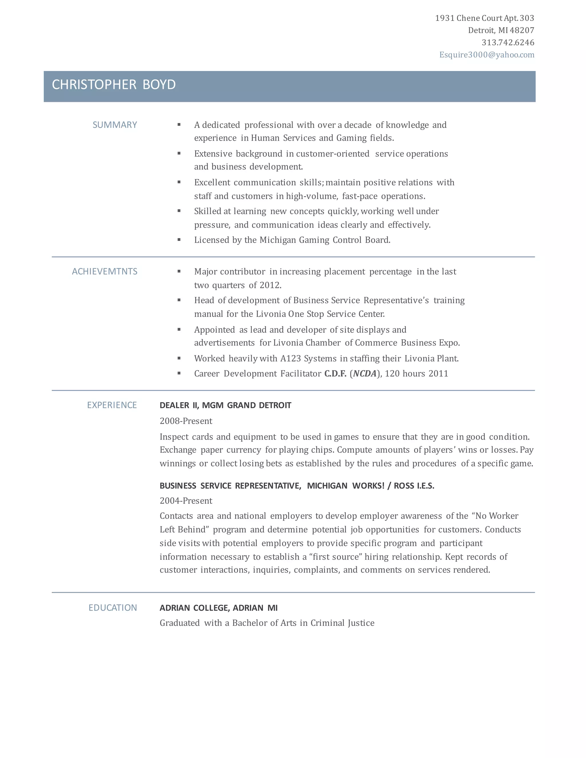 Christopher Boyd Resume 2015 (June Revision) | DOCX | Business ...
