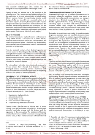 Use of Scientific and Modern Techniques in Forensic Science and Their ...