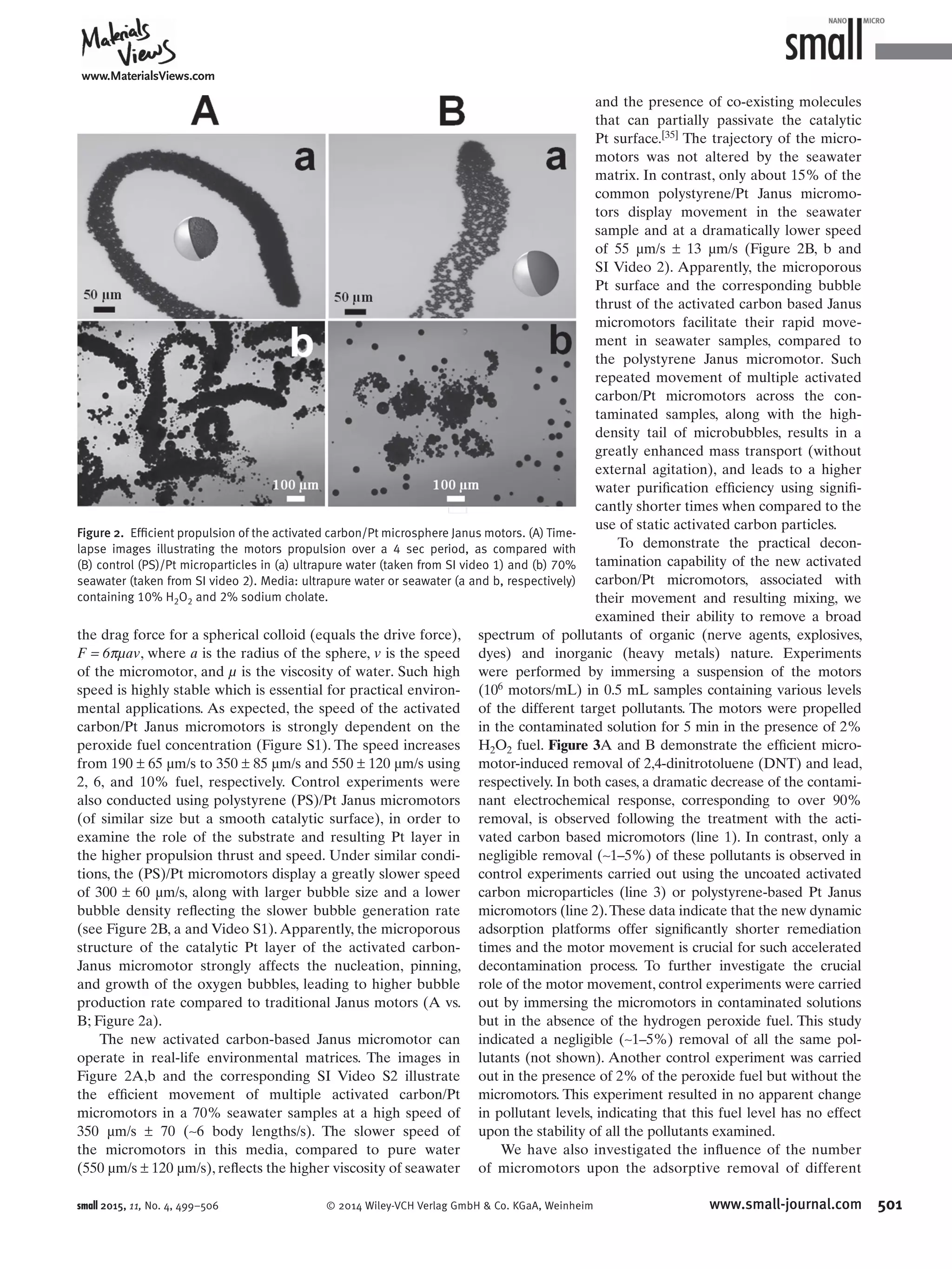 Self-Propelled Activated Carbon Janus Micromotors for Efficient Water ...