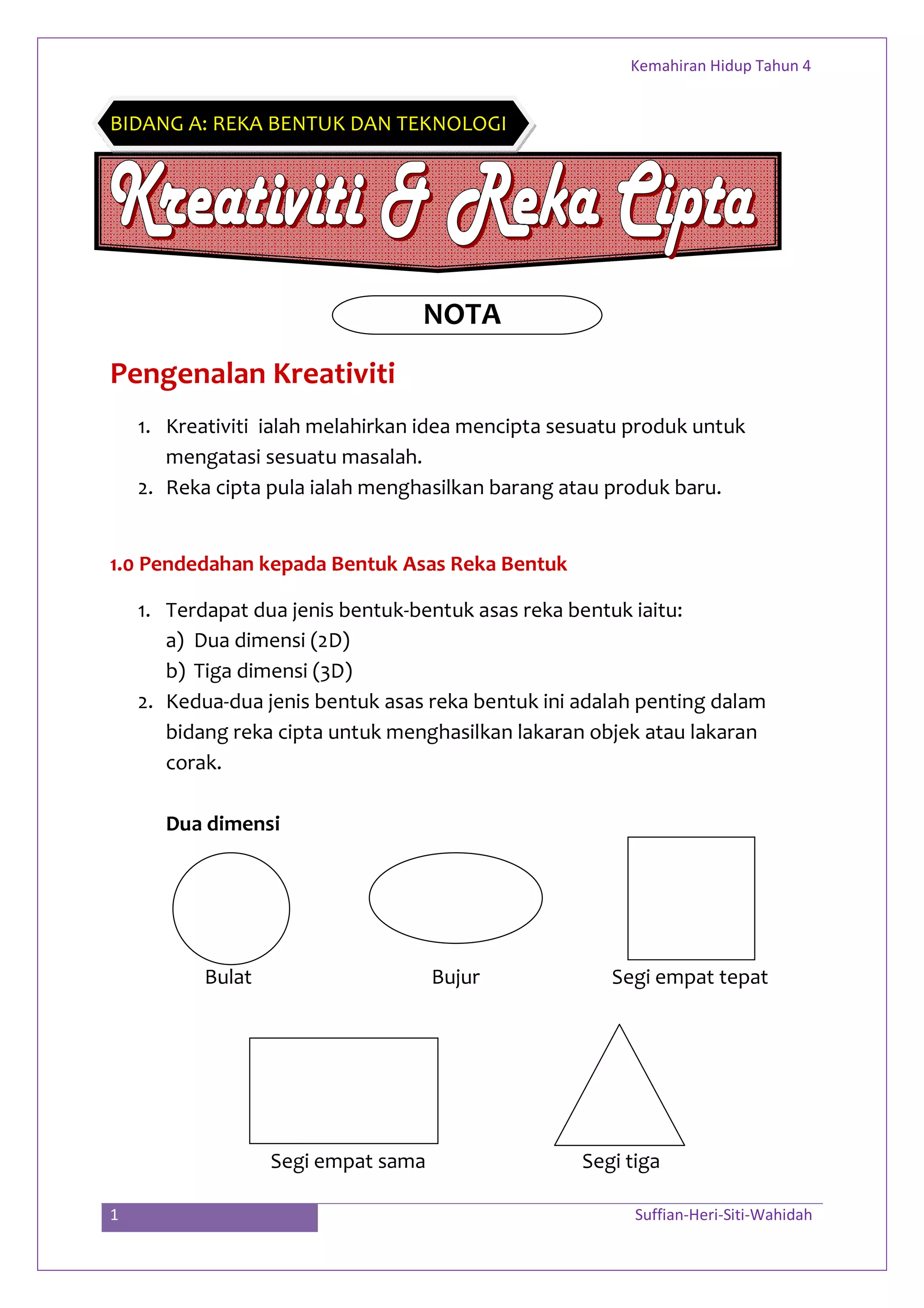 kreativiti dan reka cipta | PDF