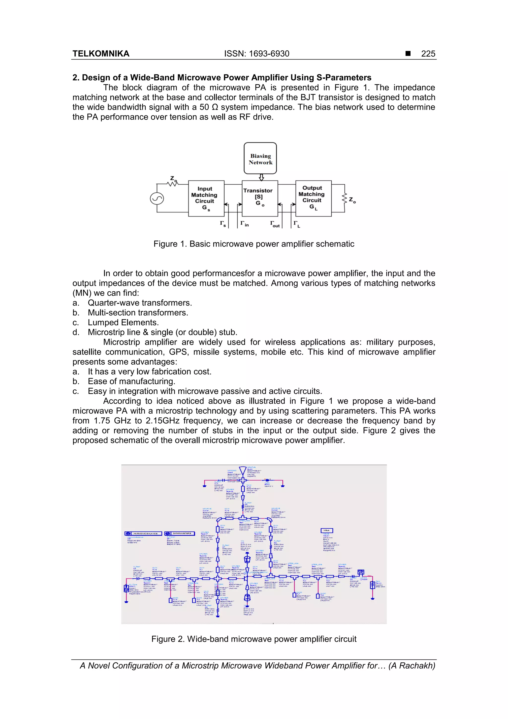 A Novel Configuration of a Microstrip Microwave Wideband Power Amplifier for Wireless ...