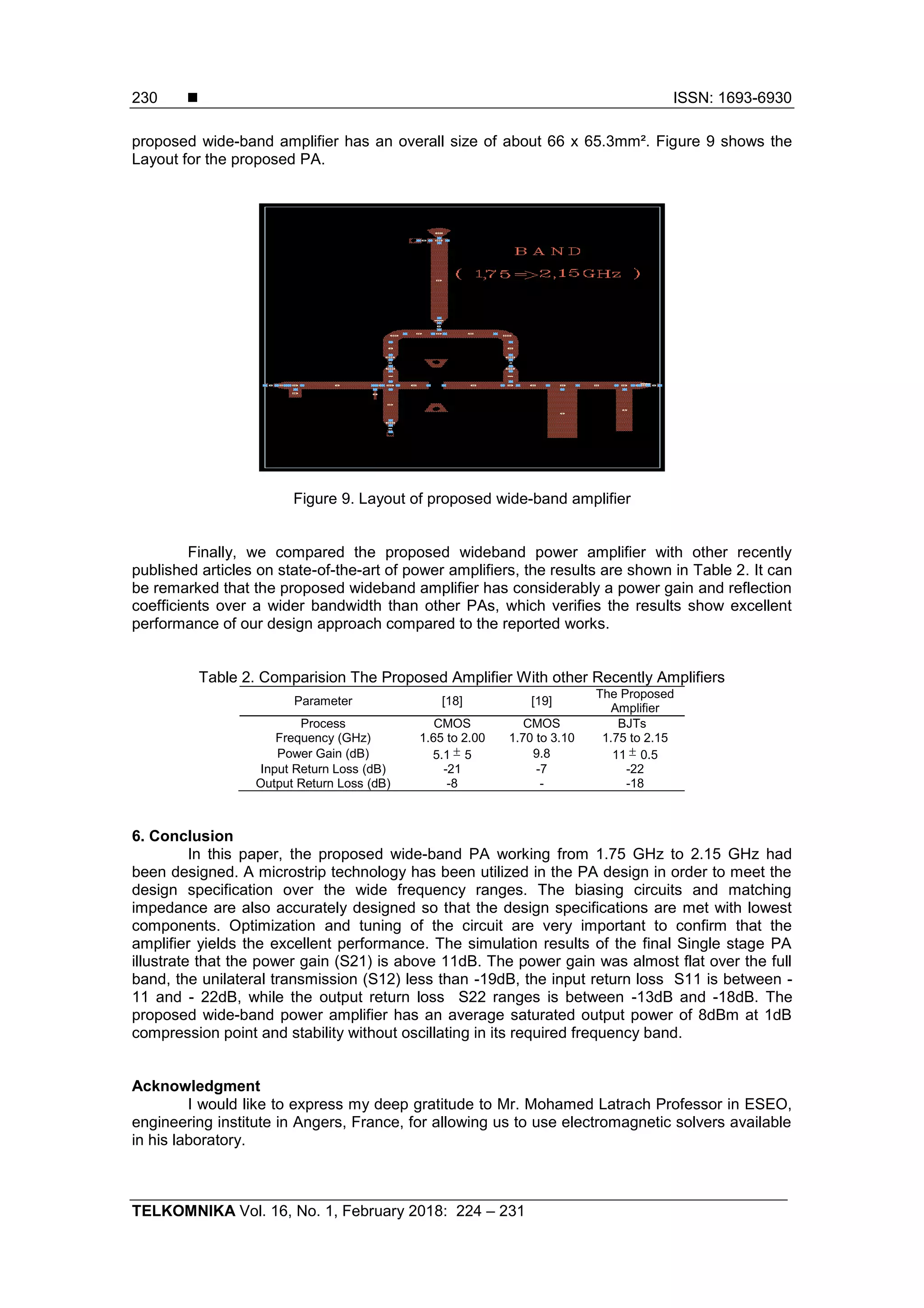 A Novel Configuration of a Microstrip Microwave Wideband Power Amplifier for Wireless ...
