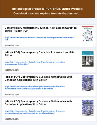(eBook PDF) Contemporary Logistics 12th Edition | PDF
