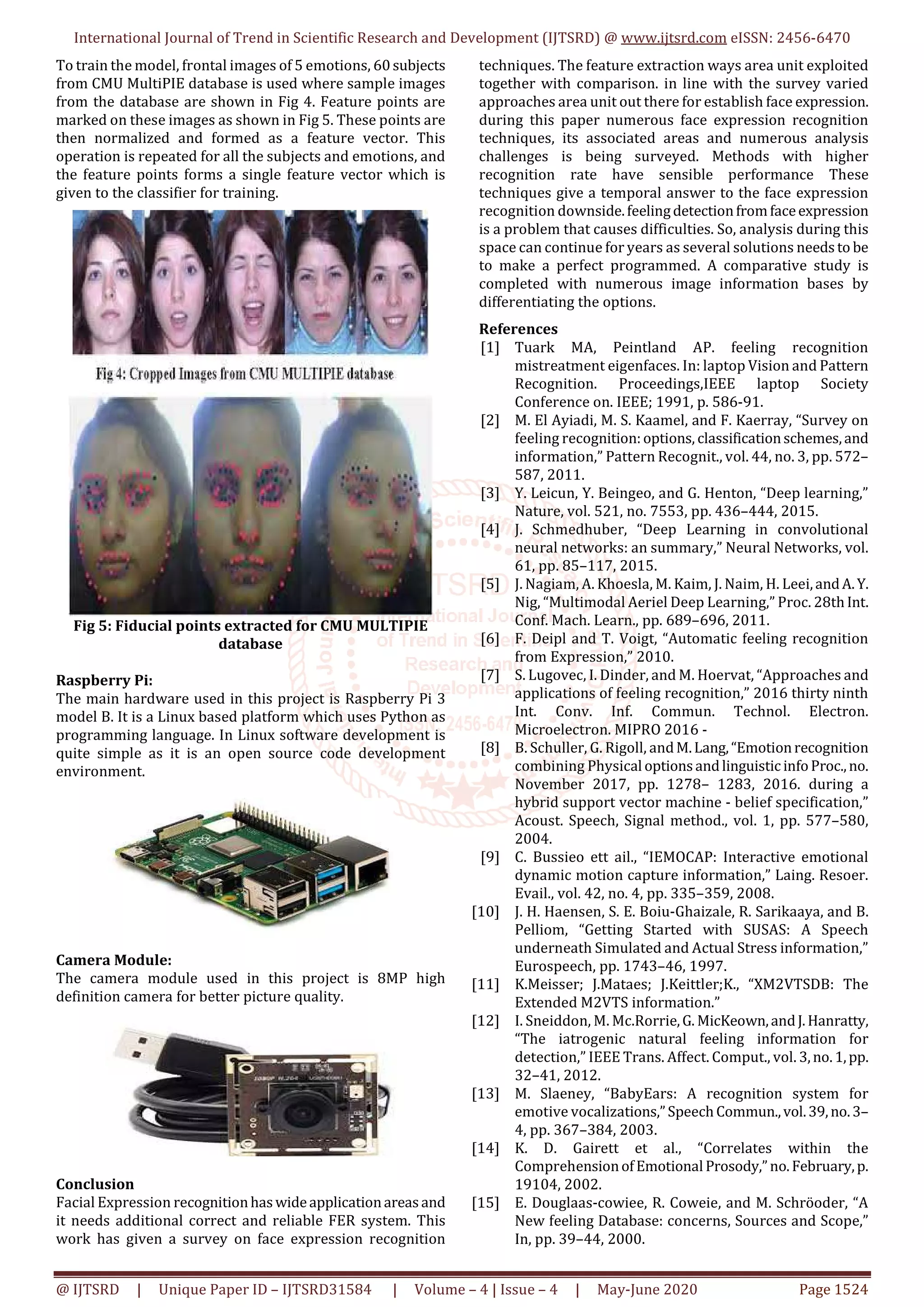 Real Time Facial Expression Recognition And Imitation Pdf Computing