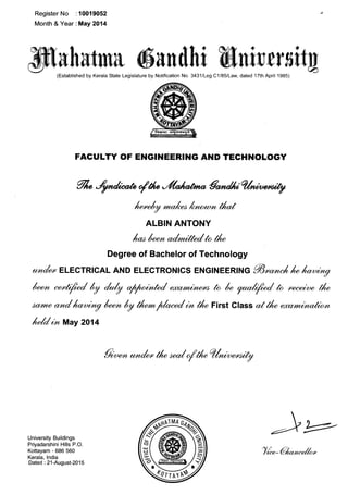 Degree Certificate | PDF