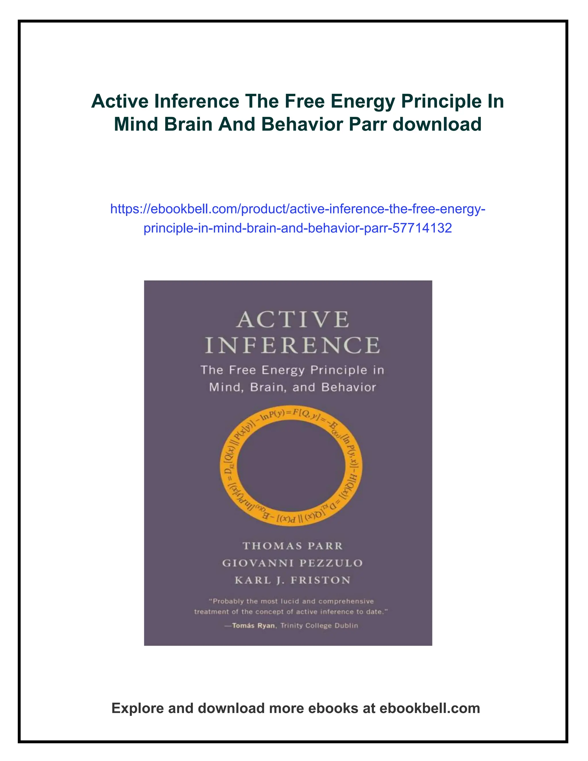 Active Inference The Free Energy Principle In Mind Brain And Behavior ...