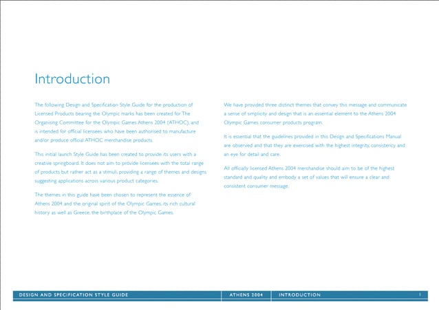 Athens 2004 Olympic Games - Style Guide Sample No1 | PDF