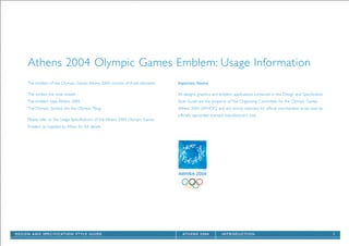 Athens 2004 Olympic Games - Style Guide Sample No1 | PDF