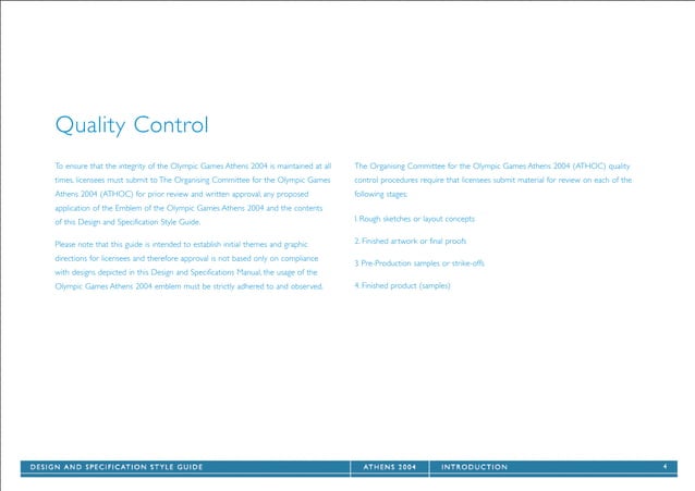 Athens 2004 Olympic Games - Style Guide Sample No1 | PDF