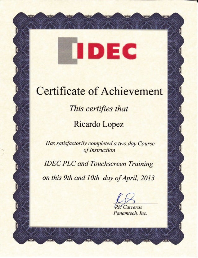 IDEC Certification | PDF