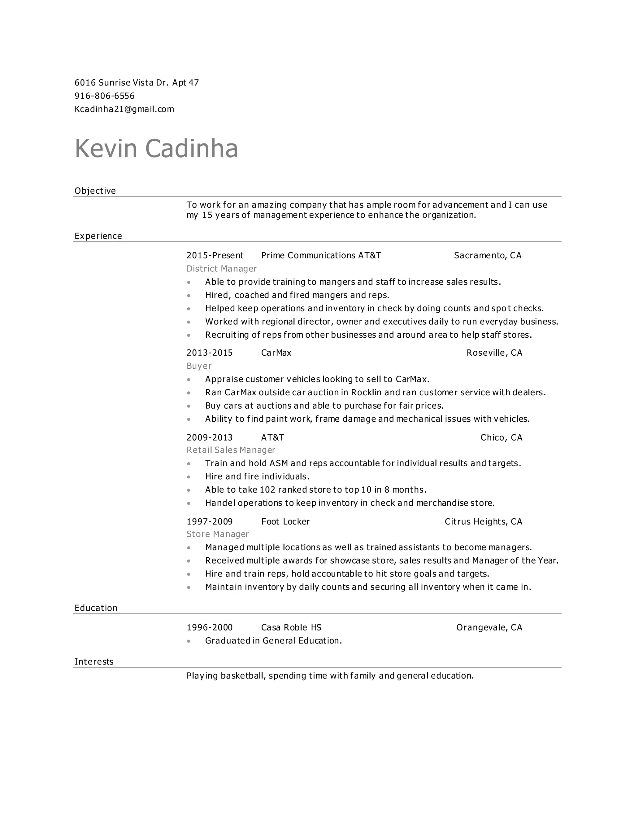 Kevin Resume | PDF