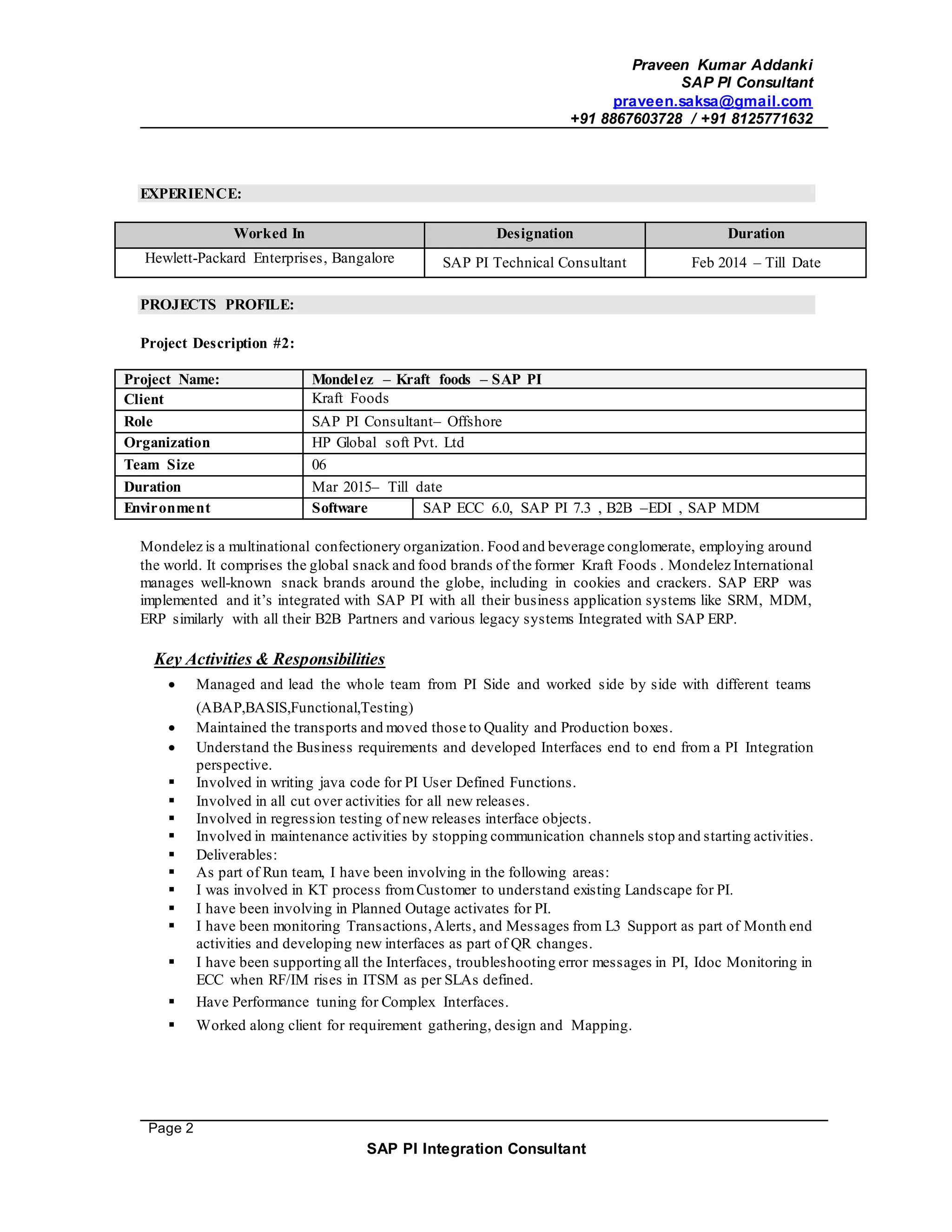 Praveen kumar addanki PI Consultant | PDF