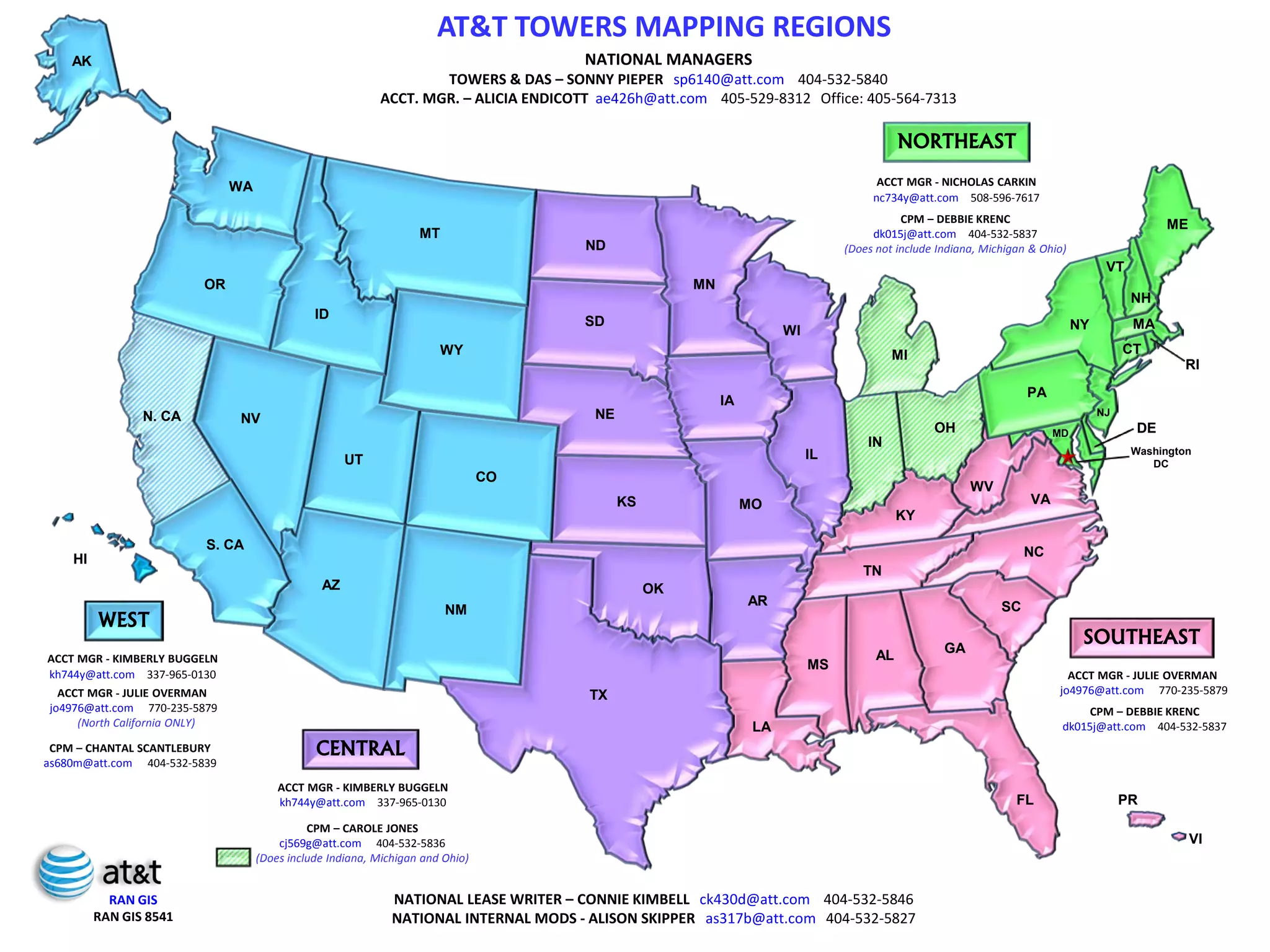 DAS N TOWERS MAPPING REGIONS - UPDATED 7-13-16 | PDF | Sports