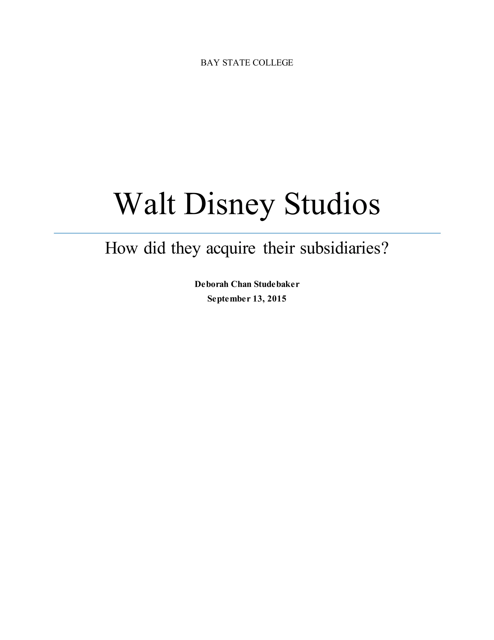 Essay 1 Disney | PDF