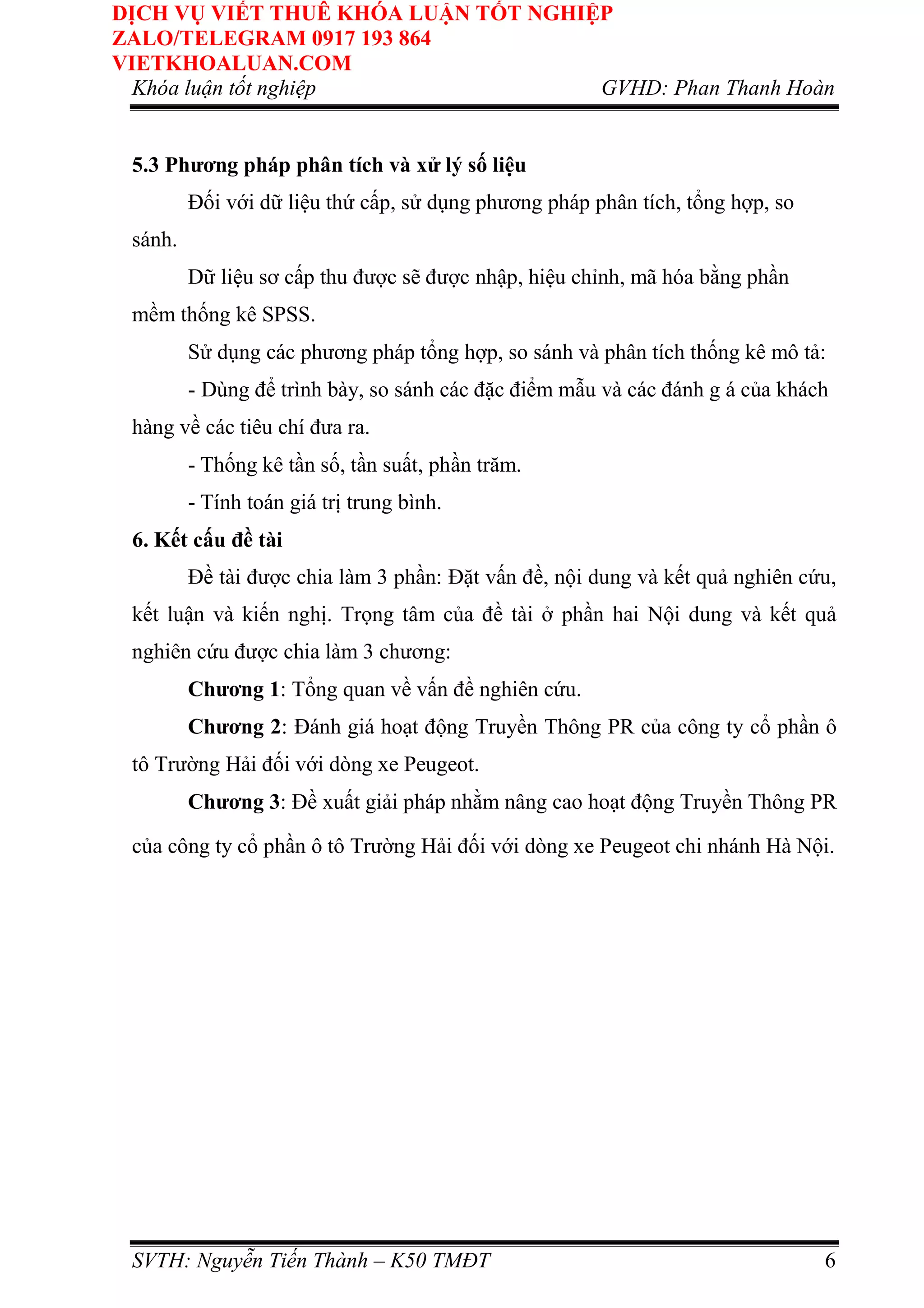 BÀI MẪU khóa luận truyền thông thương hiệu, HAY, 9 ĐIỂM | DOC