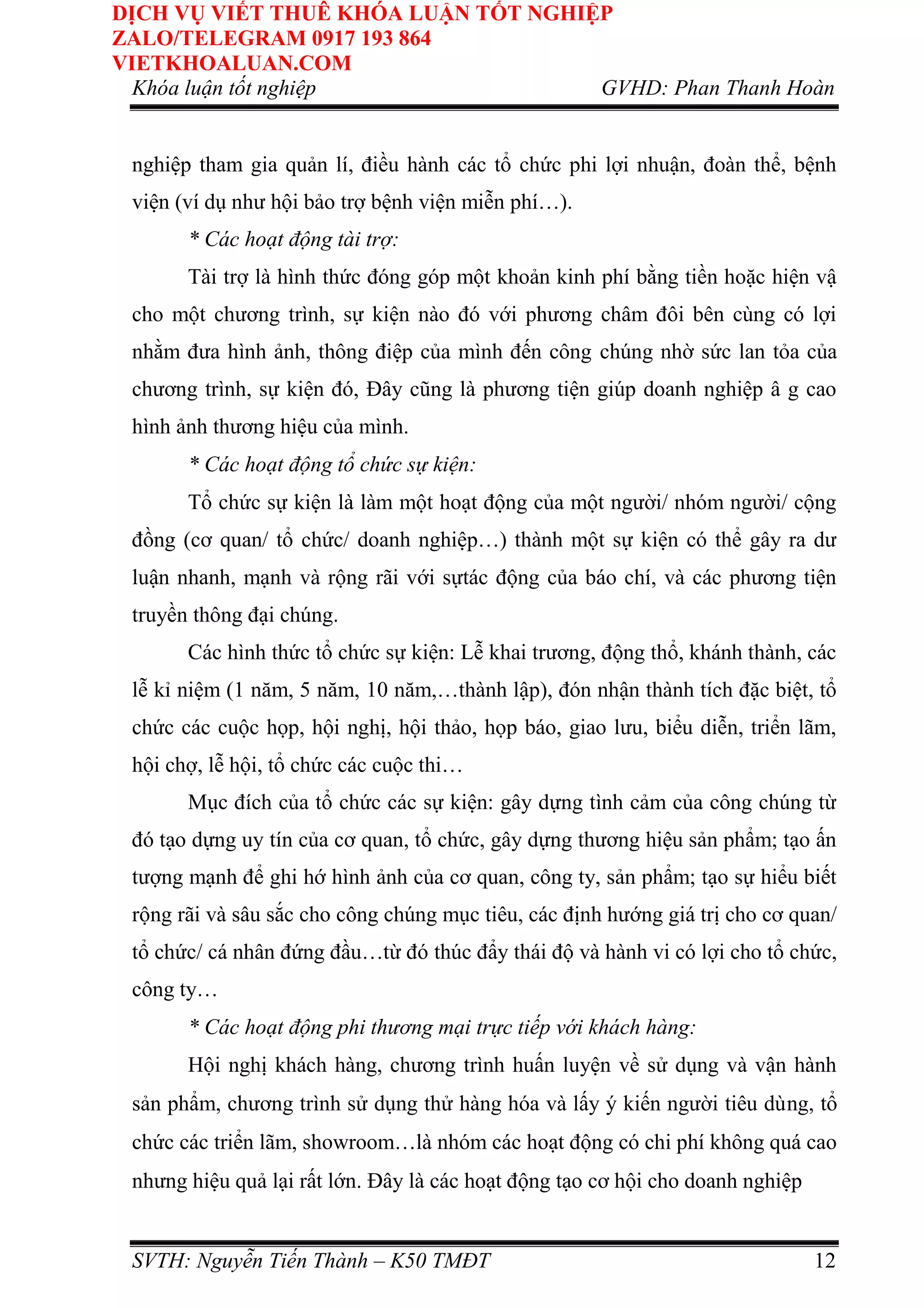 BÀI MẪU khóa luận truyền thông thương hiệu, HAY, 9 ĐIỂM | DOC