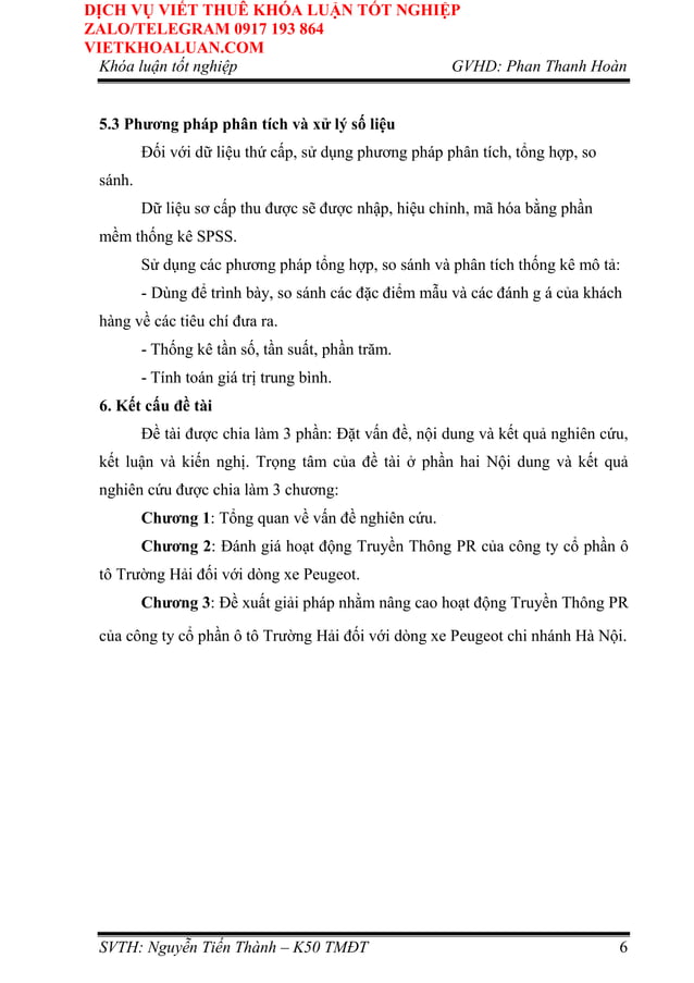 BÀI MẪU khóa luận truyền thông thương hiệu, HAY, 9 ĐIỂM | DOC