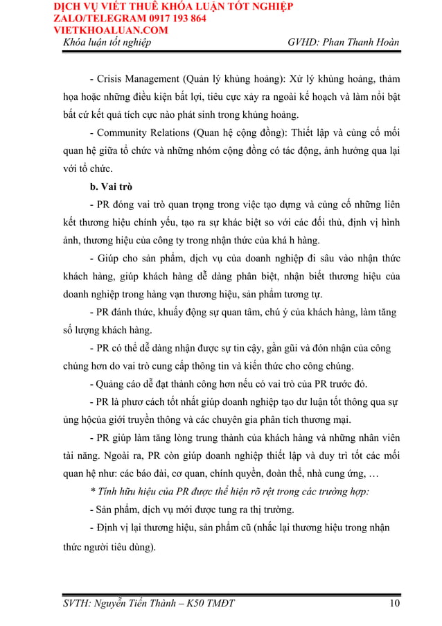 BÀI MẪU khóa luận truyền thông thương hiệu, HAY, 9 ĐIỂM | DOC