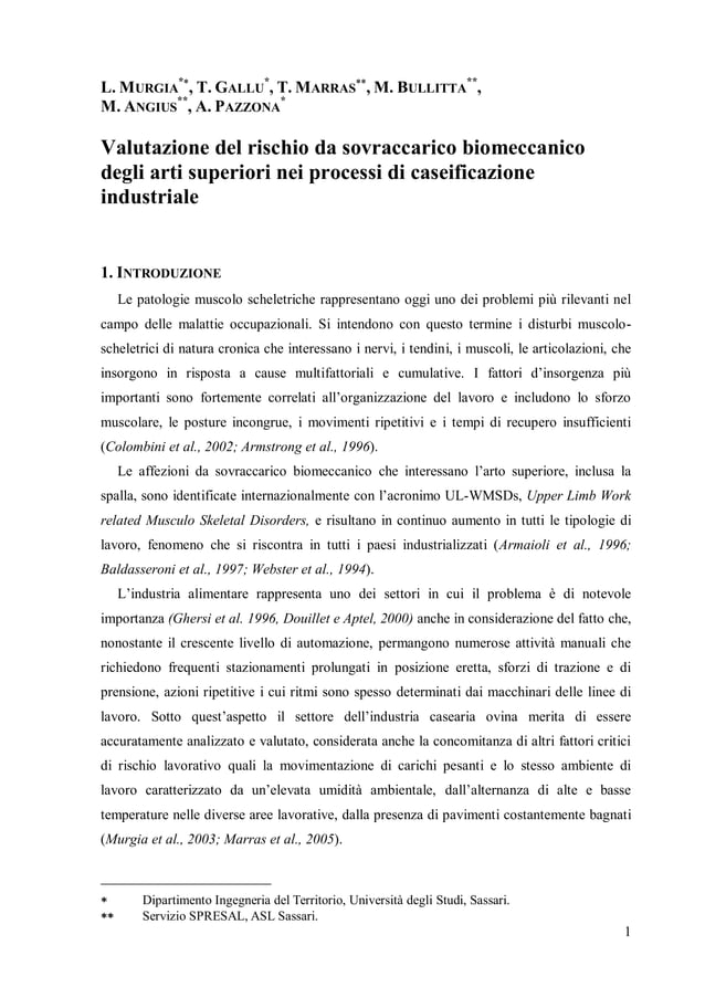 289 valutazione del rischio da sovraccarico biomeccanico degli arti superiori nei processi di ...