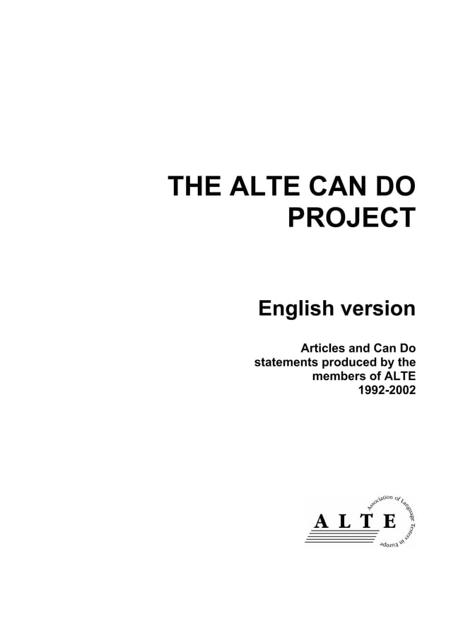 Alte Can-Do Statements | PDF