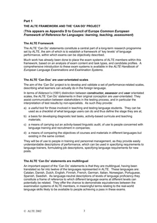 Alte Can-Do Statements | PDF