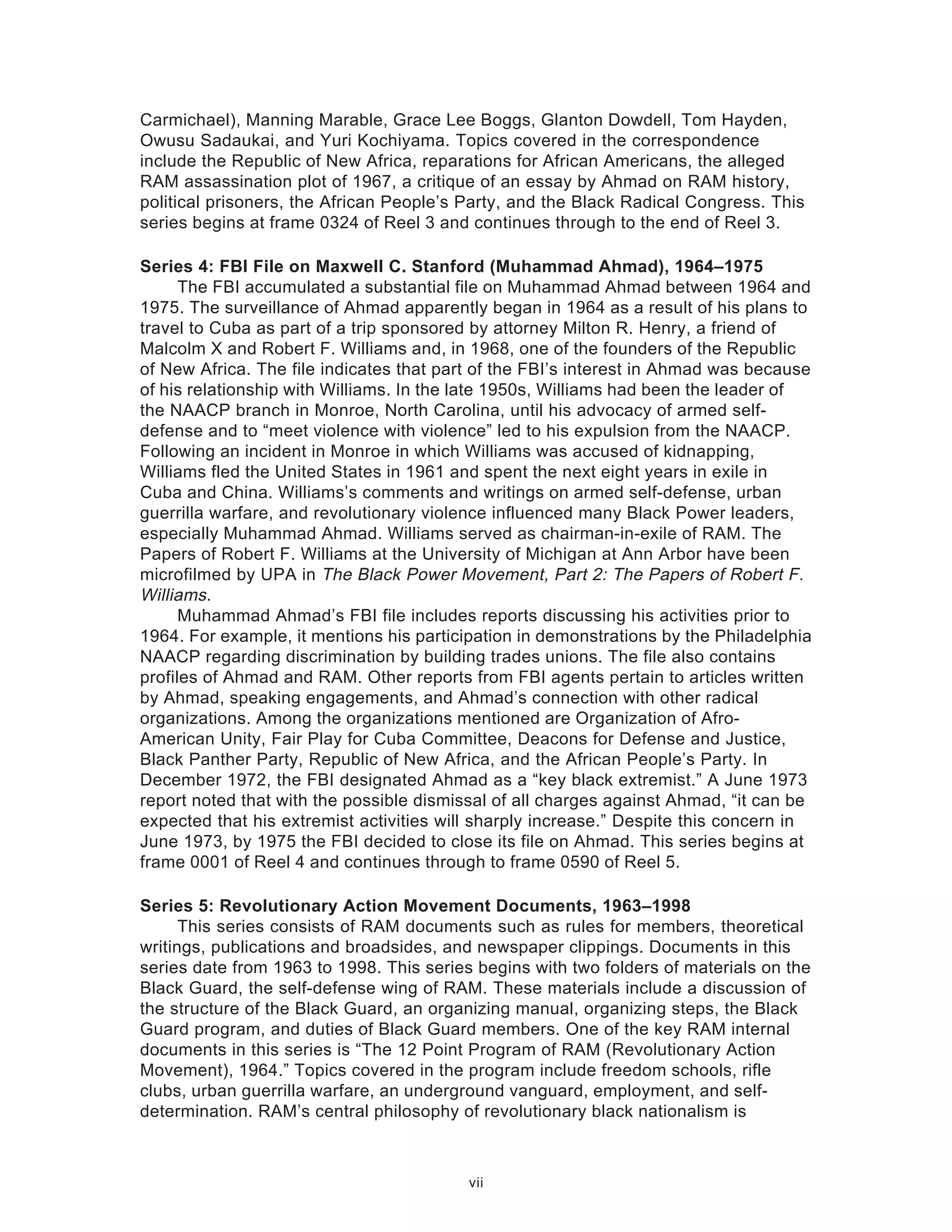 Maxwell Stanford, the RAM 1962-1969 and the Black Power Movement | PDF