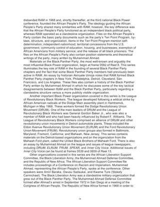 Maxwell Stanford, the RAM 1962-1969 and the Black Power Movement | PDF