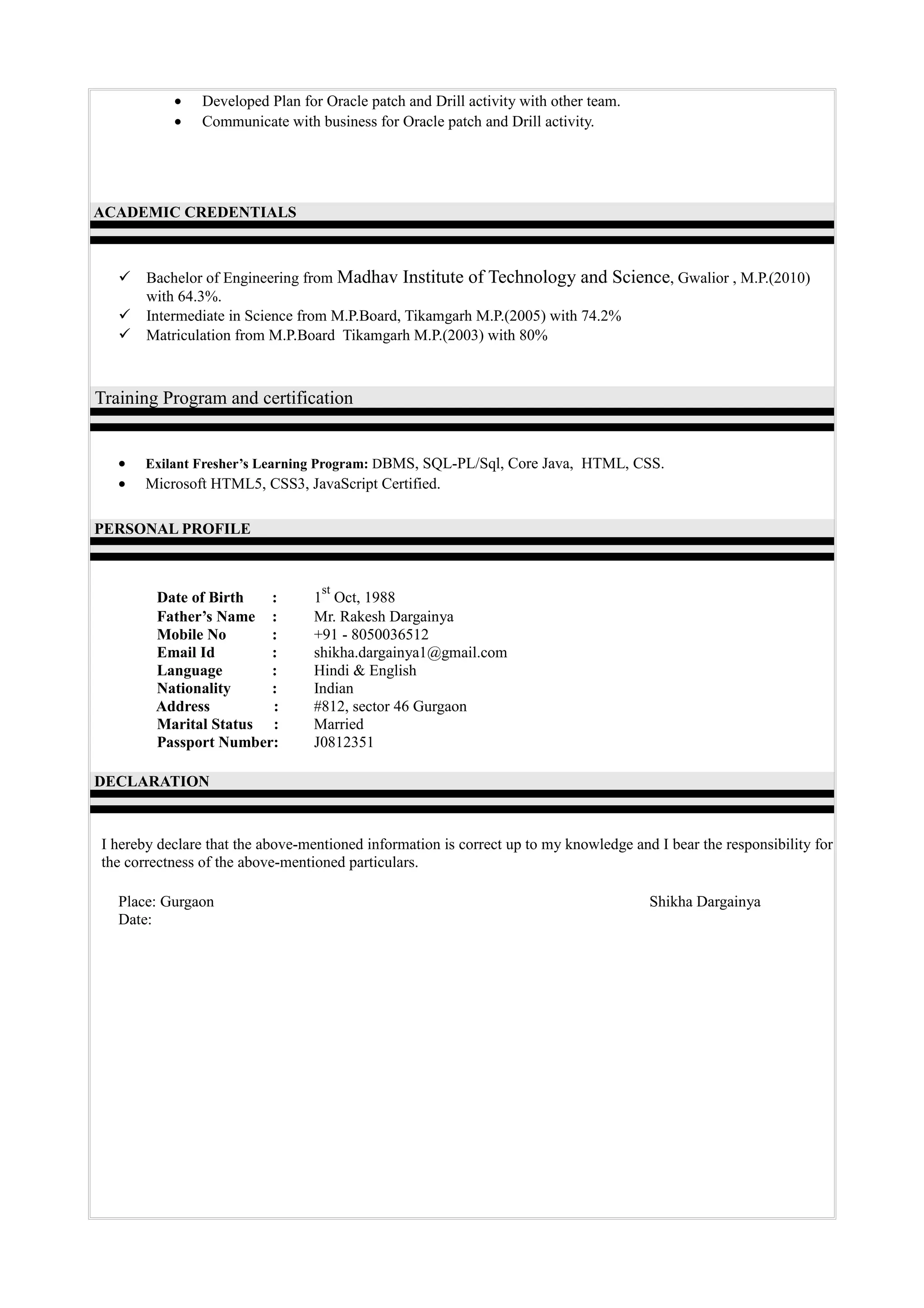 Resume_Shikha_Dargainya | DOC