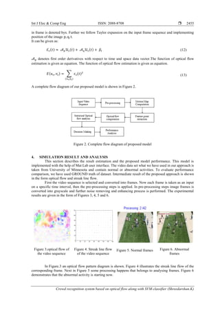 Crowd Recognition System Based on Optical Flow Along with SVM classifier | PDF