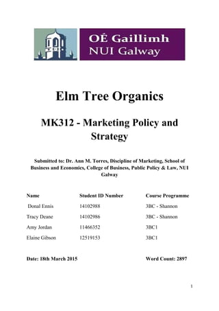 Elm Tree Organic case outline | DOC