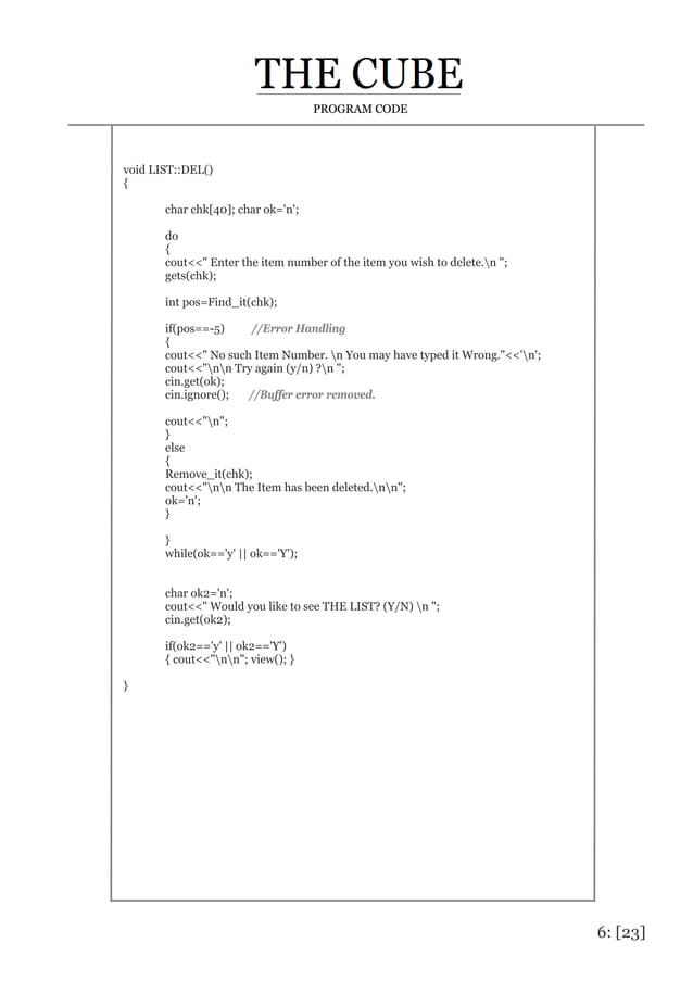 The Cube - Class XII Project | PPT