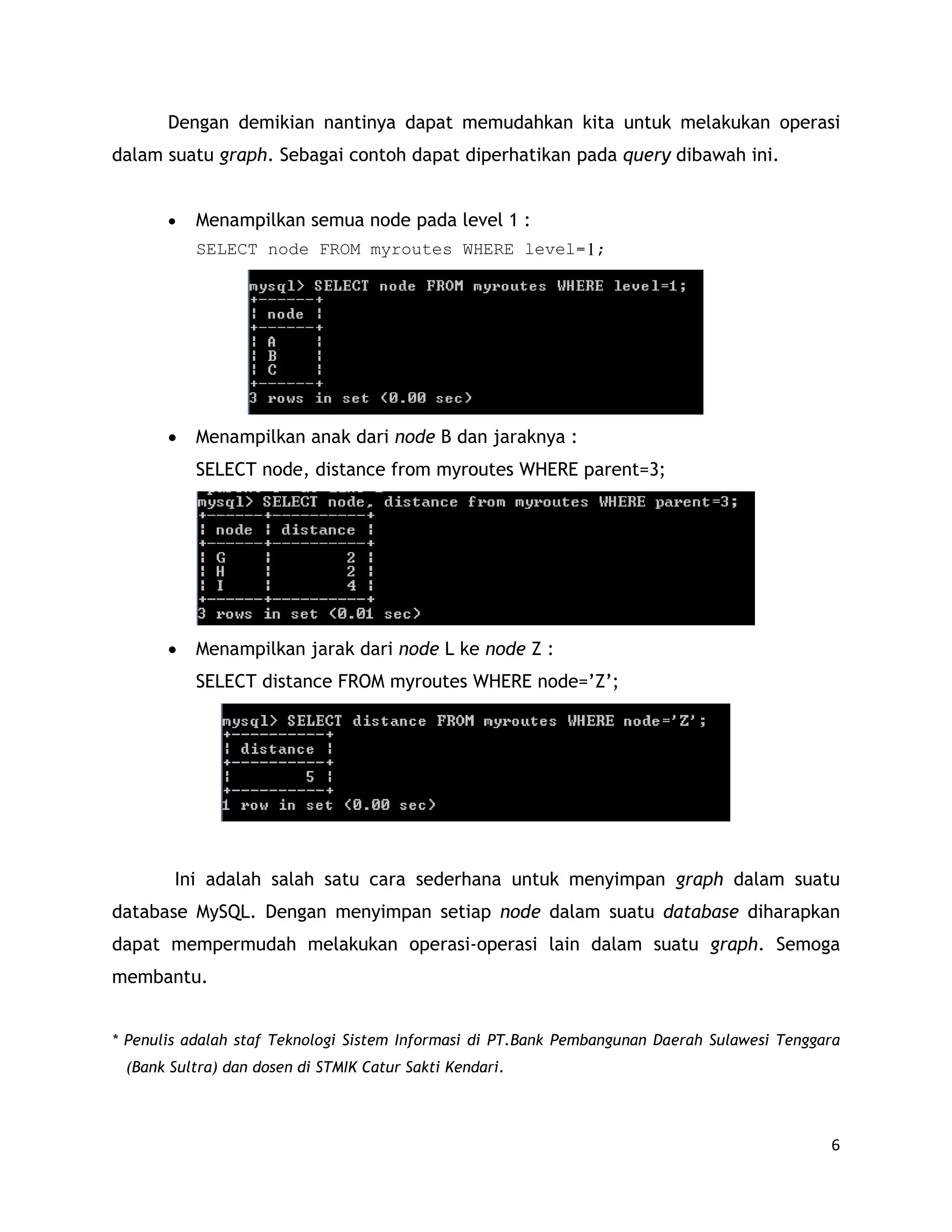 Kecerdasan Buatan: Menyimpan graph dalam sebuah database MySQL | PDF