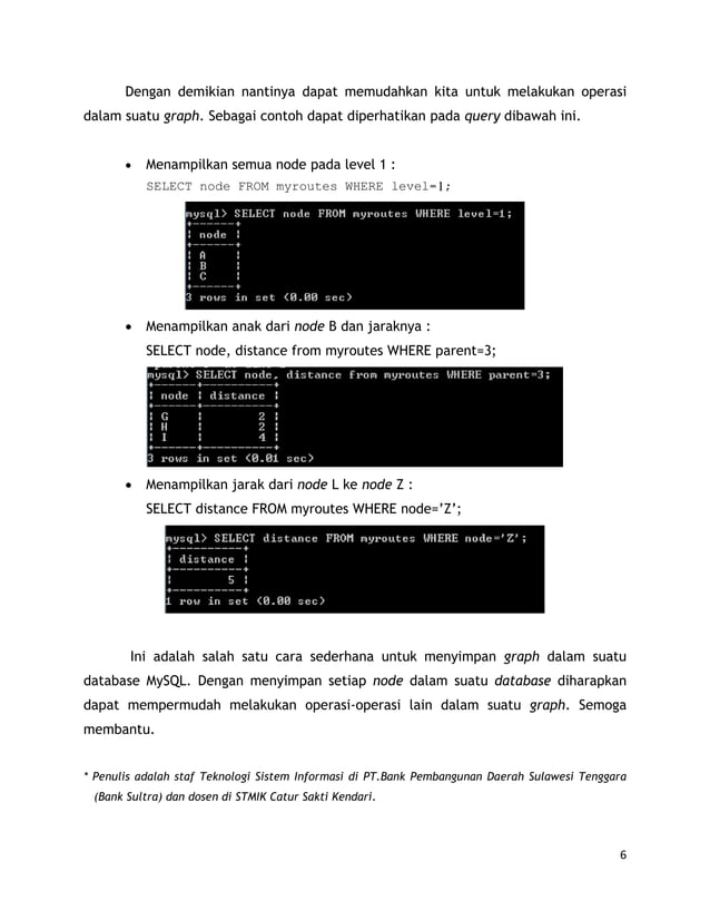 Kecerdasan Buatan: Menyimpan graph dalam sebuah database MySQL | PDF