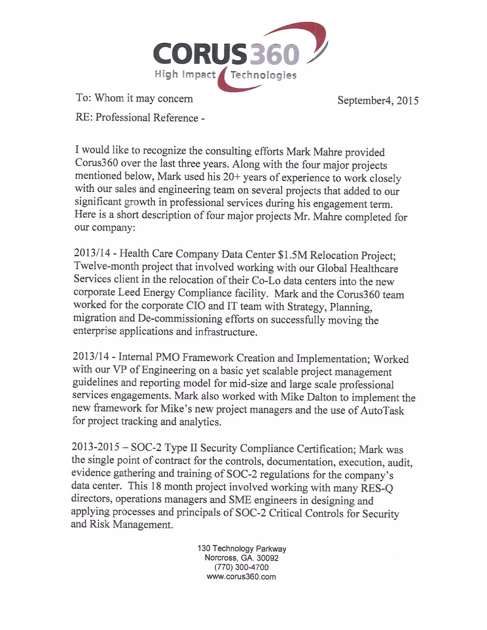 CFO Reference Letter_Sept2015 | PDF