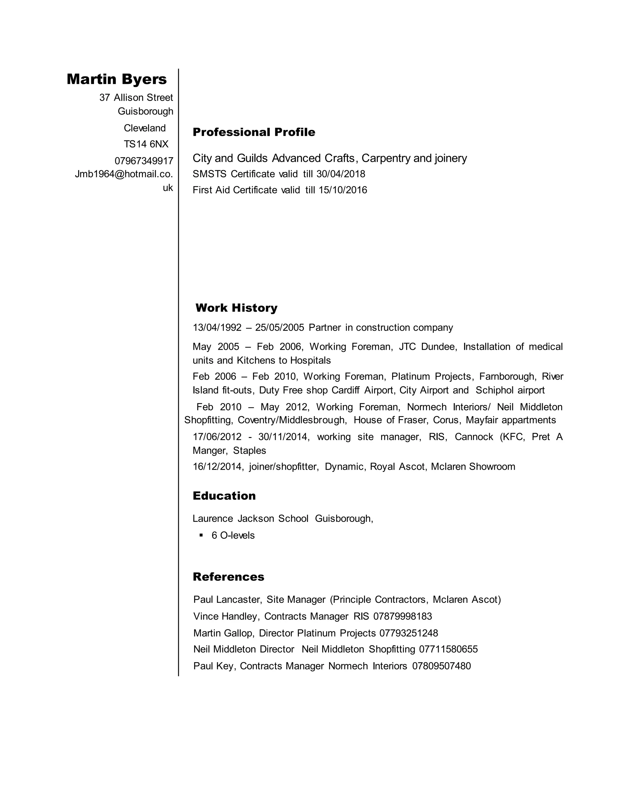 New CV including Dynamic | DOCX