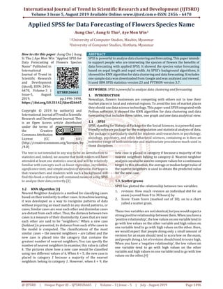 Applied SPSS for Data Forecasting of Flowers Species Name | PDF