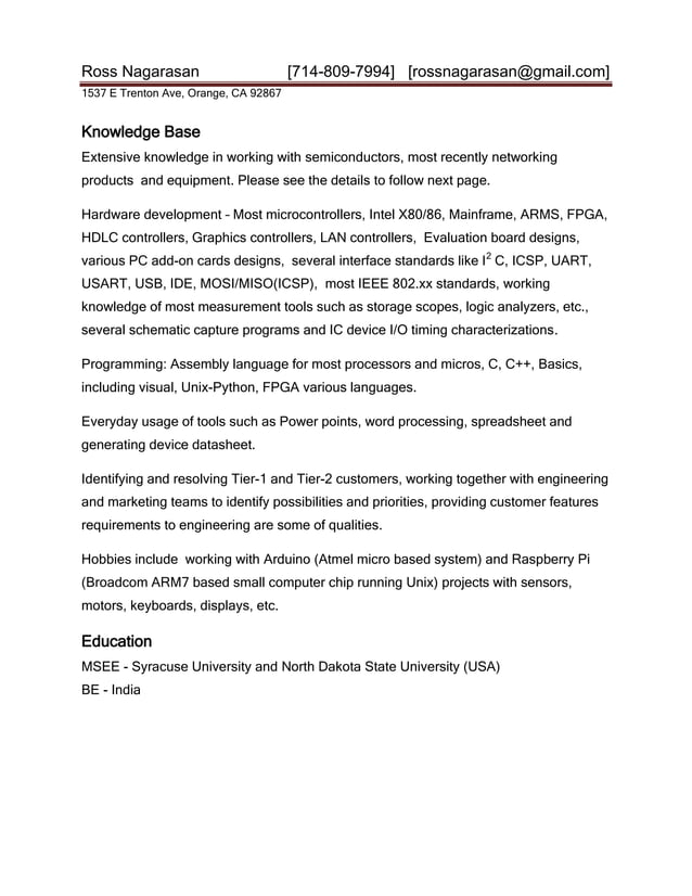 ResumeRossNagarasan | PDF