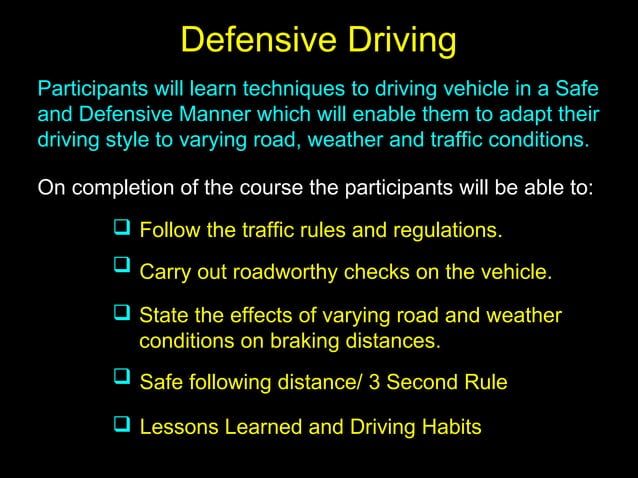 Defensive Driving Original_3 Second Safe Following Distance_PNK_CRSP | PPT