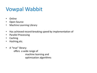 Exploring Optimization in Vowpal Wabbit | PPT