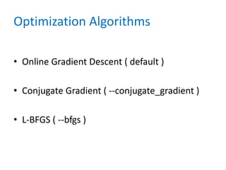 Exploring Optimization in Vowpal Wabbit | PPTX