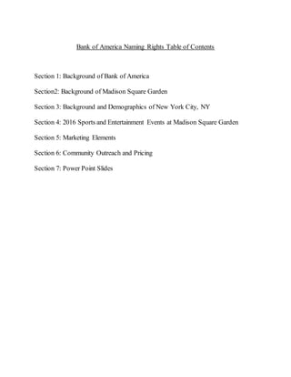 Bank of America Naming Rights Package | DOCX